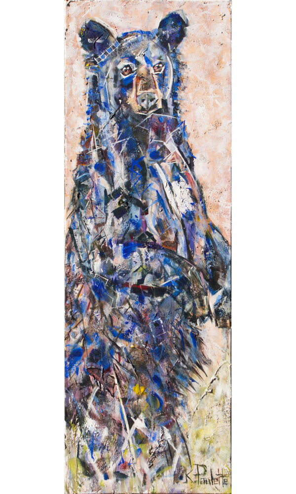 Standing Bear Artwork - modern abstract black bear - Kent Paulette